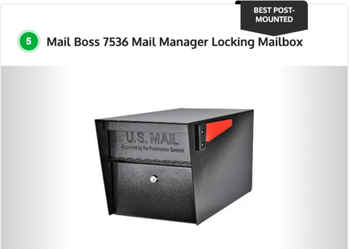 Mail Boss Scores top ranks in Bob Villa's "Best Locking Mailboxes 2024" for the Fourth year in a ...